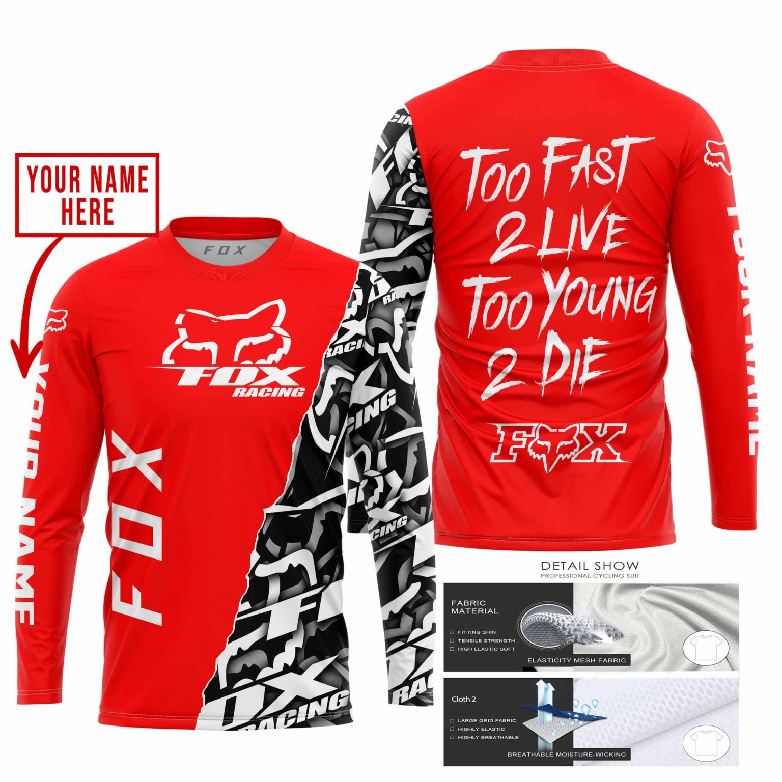 TOO FAST TO LIVE TOO YOUNG TO DIE - LIMITED EDITION - CUSTOM NAME - FOX ...